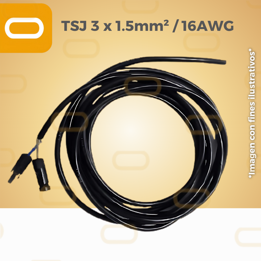 Metro de Cable TSJ 3 x 1.5mm² / 16AWG | Solar Guatemala